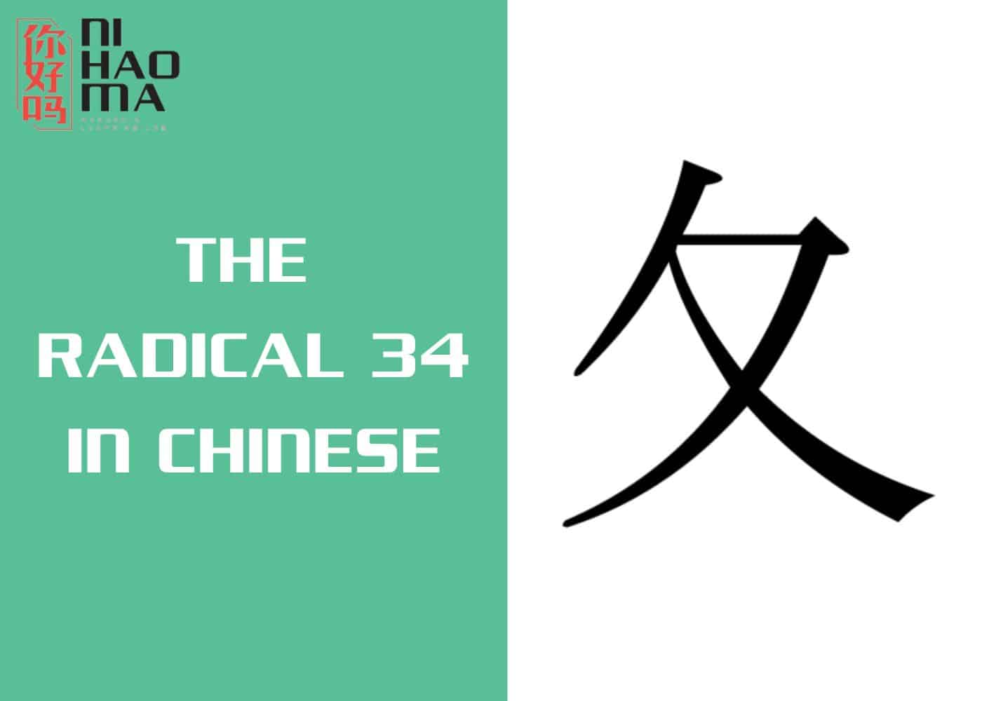 The Radical 34 in Chinese: Meaning, Stroke Order and Vocabulary