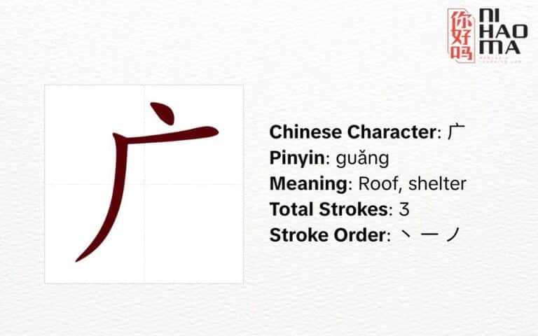 Radical 53 in Chinese: Meaning, Stroke Order, and Vocabulary