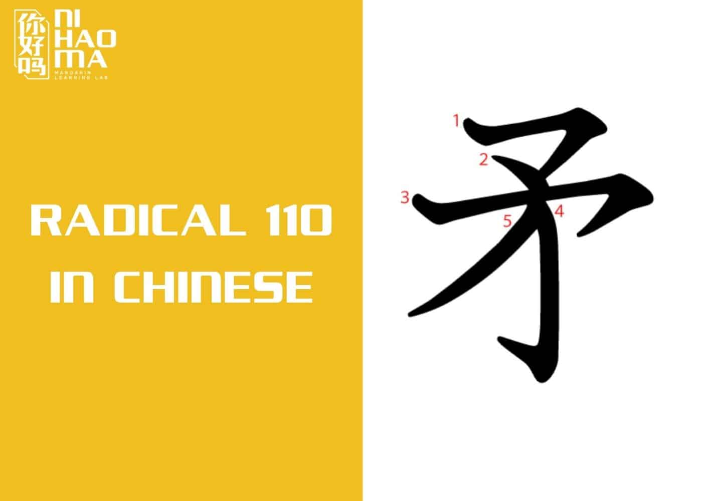 Radical 110 in Chinese: Meaning, Writing Method, and Examples